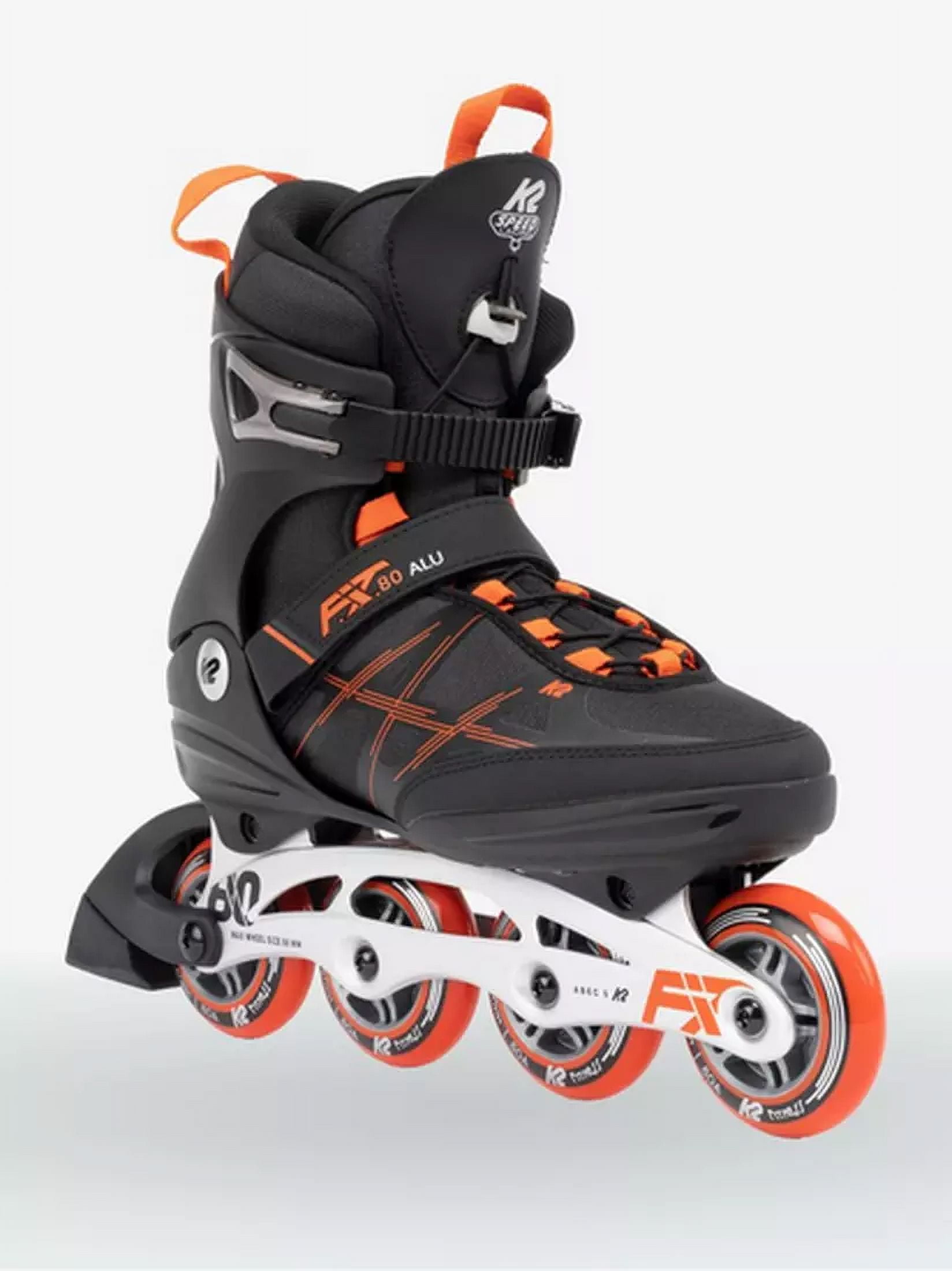 K2 Men's F.I.T. 80 Alu Inline Skates (Black/Orange) Size 8.5 US 41.5 EU ...