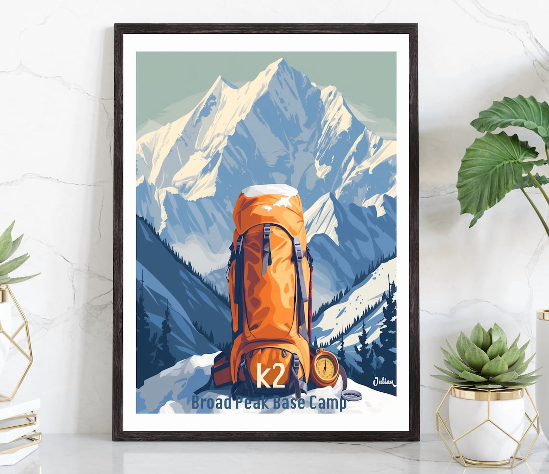 K2, Mount Everest, Travel Print, Modern Wall Art 981 UNFRAMED Poster ...