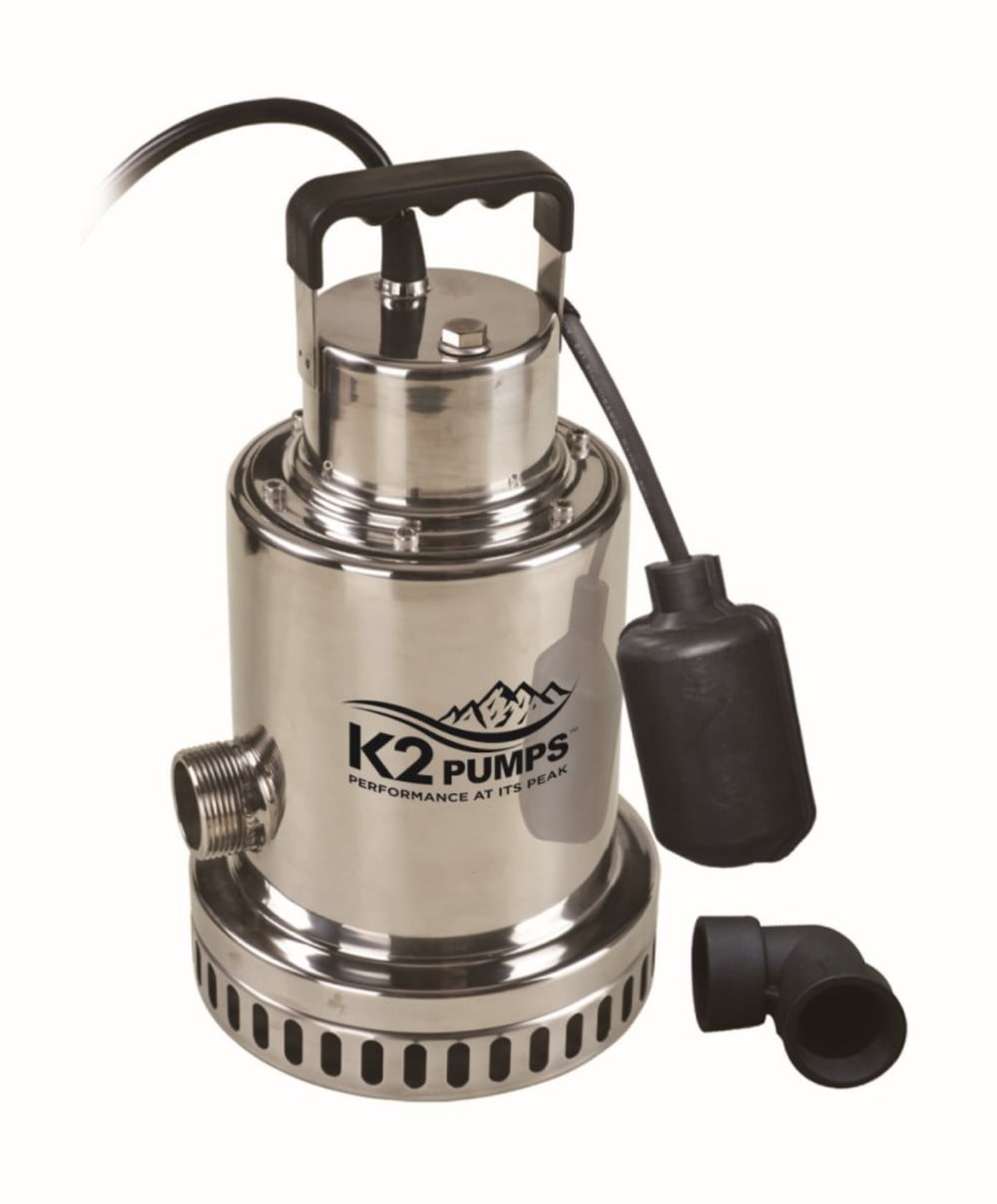 K2 Pumps Sump Pump 1/2 Hp Stainless Steel With Piggyback Tethered ...