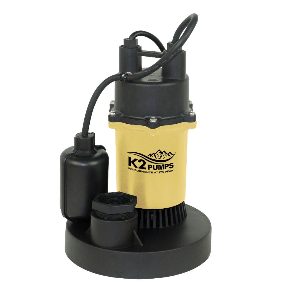 K2 Pumps Sump Pump 1/3 Hp Cast Aluminum With Direct In Tethered Switch - Walmart.com