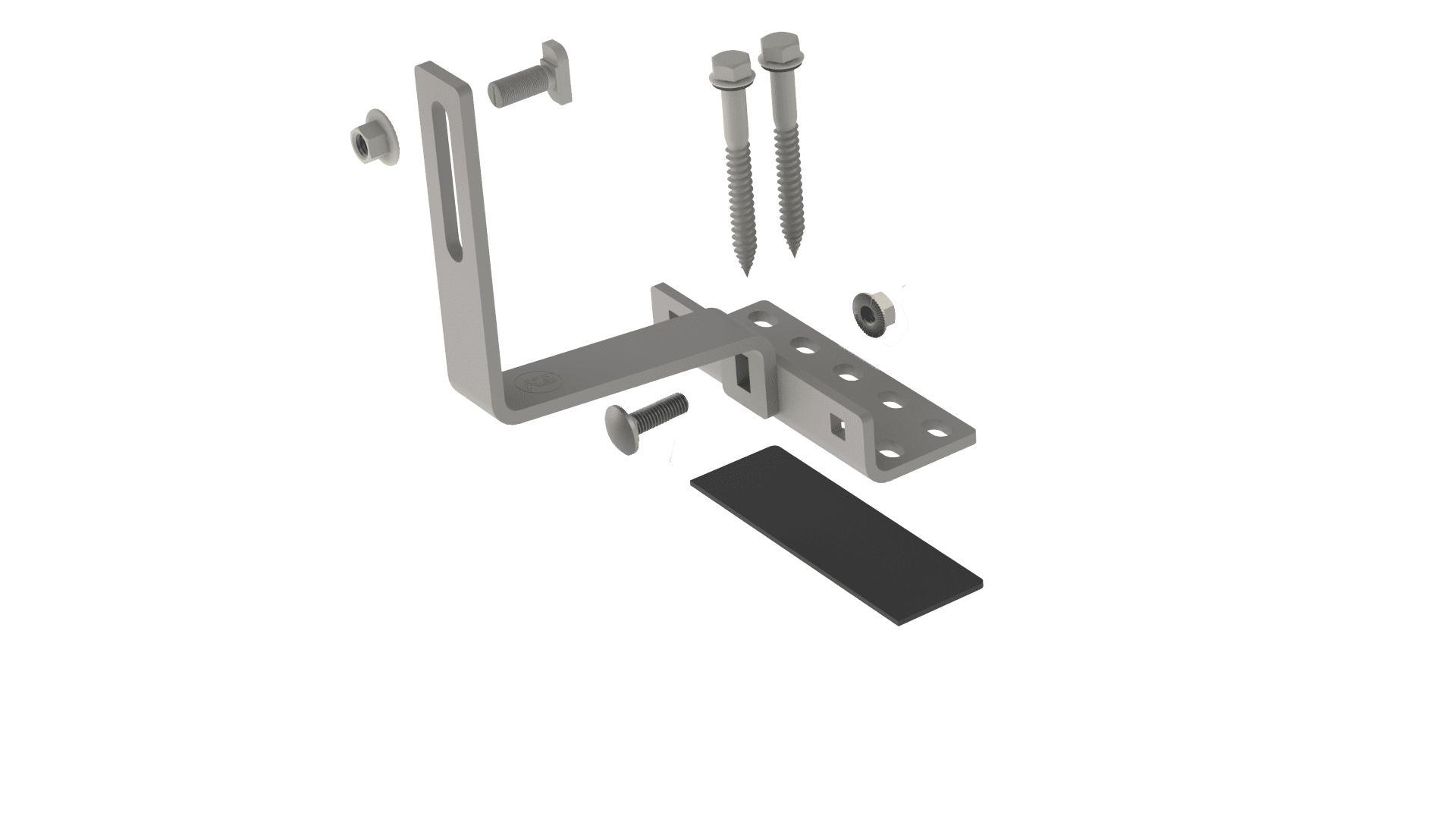 K2 Systems 4000142-B Universal Tile Hook 5.5 IN Base Kit with Butyl ...