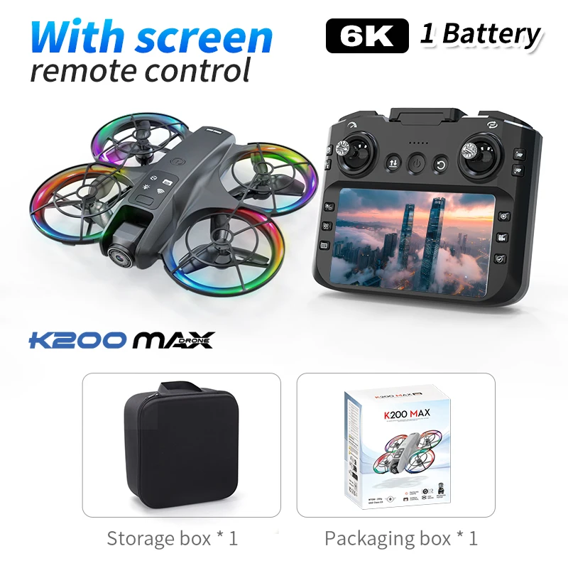 K200 MAX Mini Drone 6K 8K HD Real-Time Video Large Screen Transmission ...