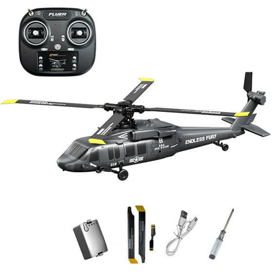 K200 UH-60 Simulation BlackHawkk 6CH RC Helicopter with One-Key ...