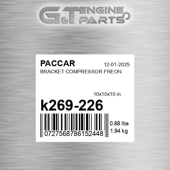K269-226 BRACKET COMPRESSOR FREON fits Paccar (New OEM) - Walmart.com