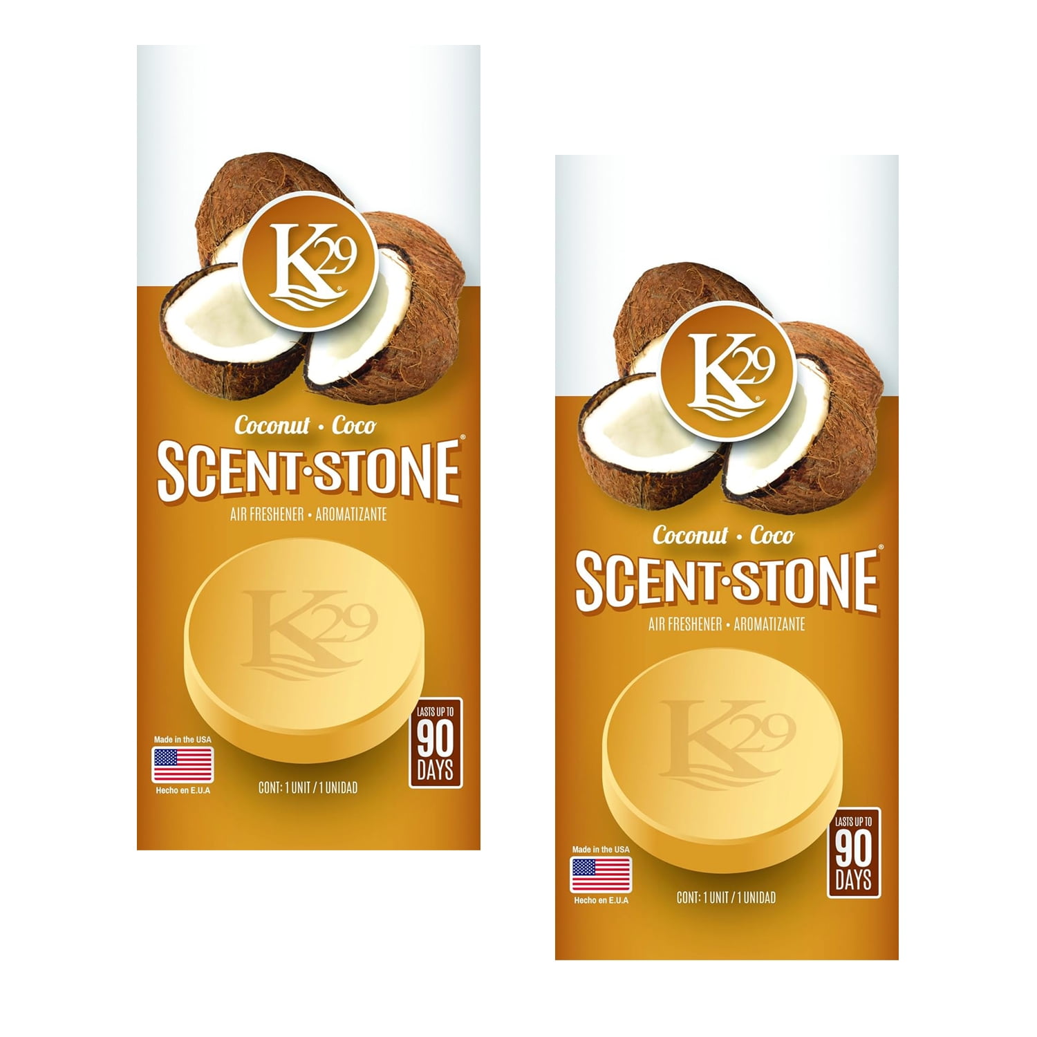 K29 Stone Air Freshener, Environmentally Safe and Long-lasting Fragrance (Coconut), 2 Packs ...
