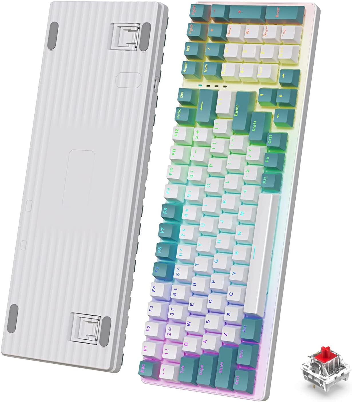 K3 Mechanical Gaming Keyboard 98 Keys with Number pad RGB LED for ...