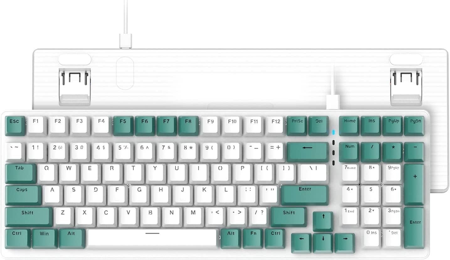 K3 Compact Mechanical Keyboard, 96% Layout, RGB Gaming, Blue Switch ...
