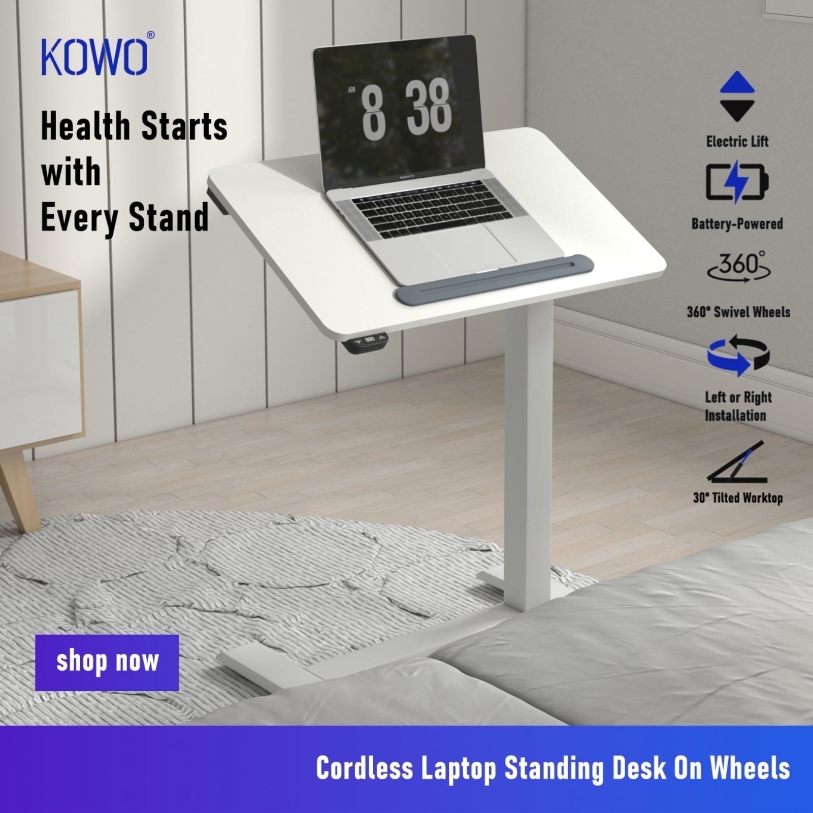 K30016 Electric Height Adjustable Soft Side End Table,Adult Lap Desks ...