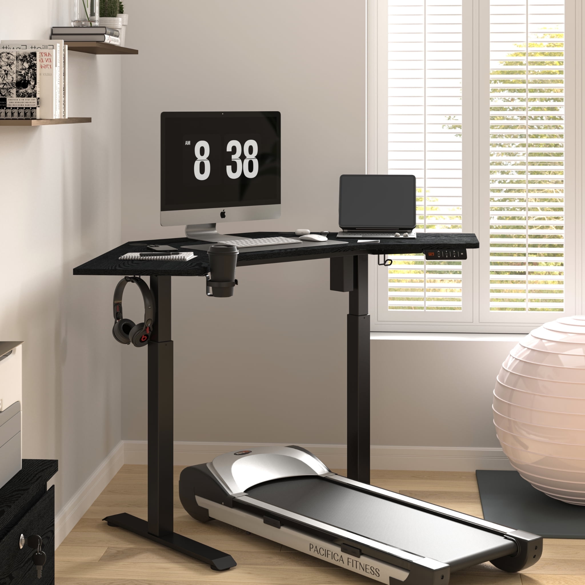 K314 Corner Electric Height Adjustable Standing Desk, Black - Walmart.com