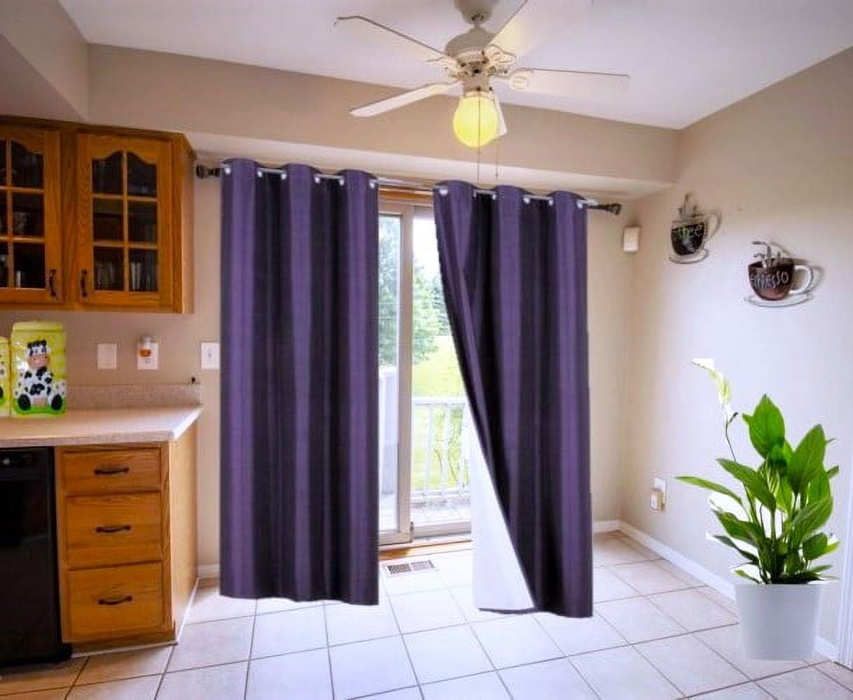 K32 Plum Color 100% Blackout Room Darkening for Bedroom Faux Lined ...