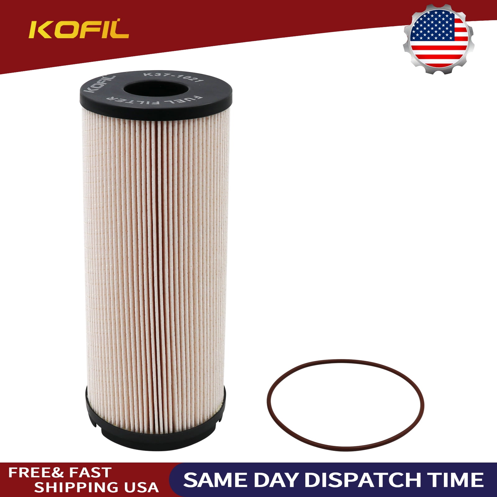 K37-1021 Fuel Filter Replace L5113F PF46236 FS20207 WF10566 R6176XL10 ...