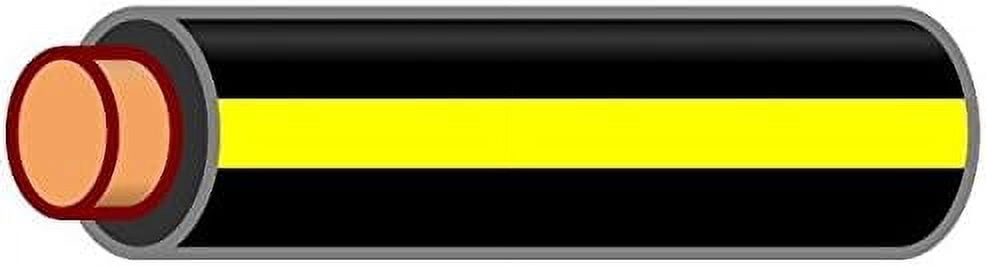 K4 Auto & Marine Primary Electrical Wire Black W/Yellow Stripe 14 Gauge ...