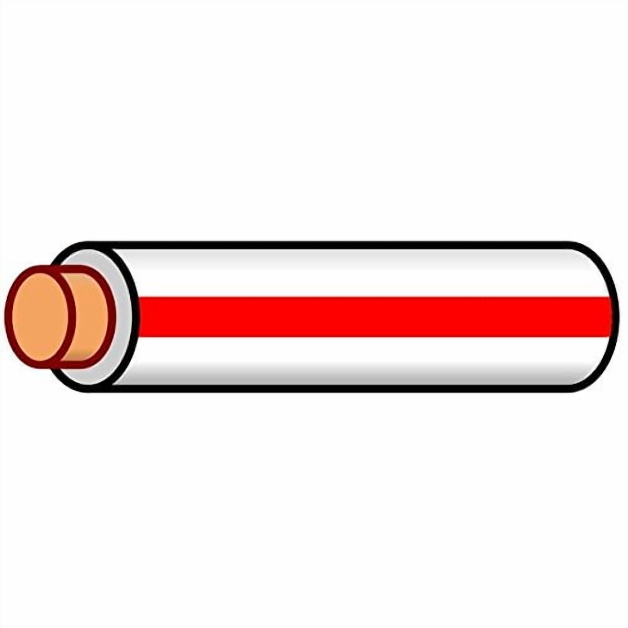 K4 Auto & Marine Primary Electrical Wire White W/Red Stripe 14 Gauge ...