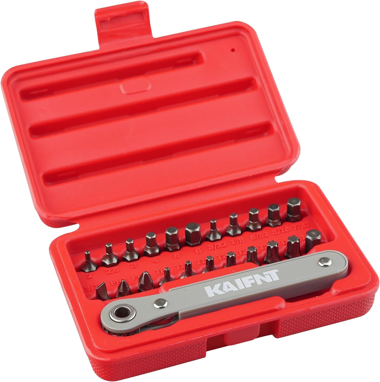 K451 Ultra Low Profile Screwdriver Bit Set with Mini Ratchet Wrench, 1/ ...