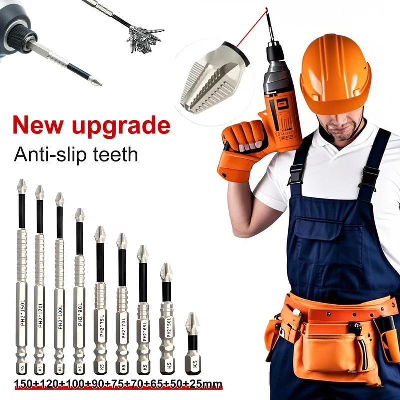 K5-9-piece high magnetic screwdriver drill bit set, new upgraded anti ...
