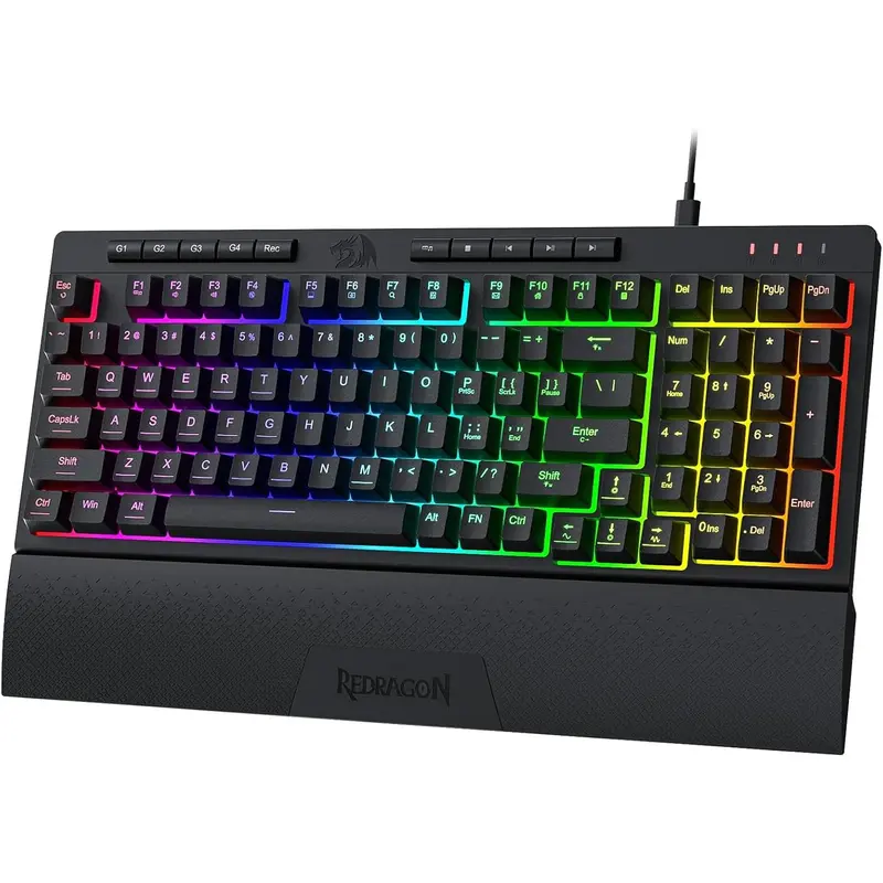 K515 Shiva RGB Membrane Gaming Keyboard, 98 Keys Mechanical-Feel ...