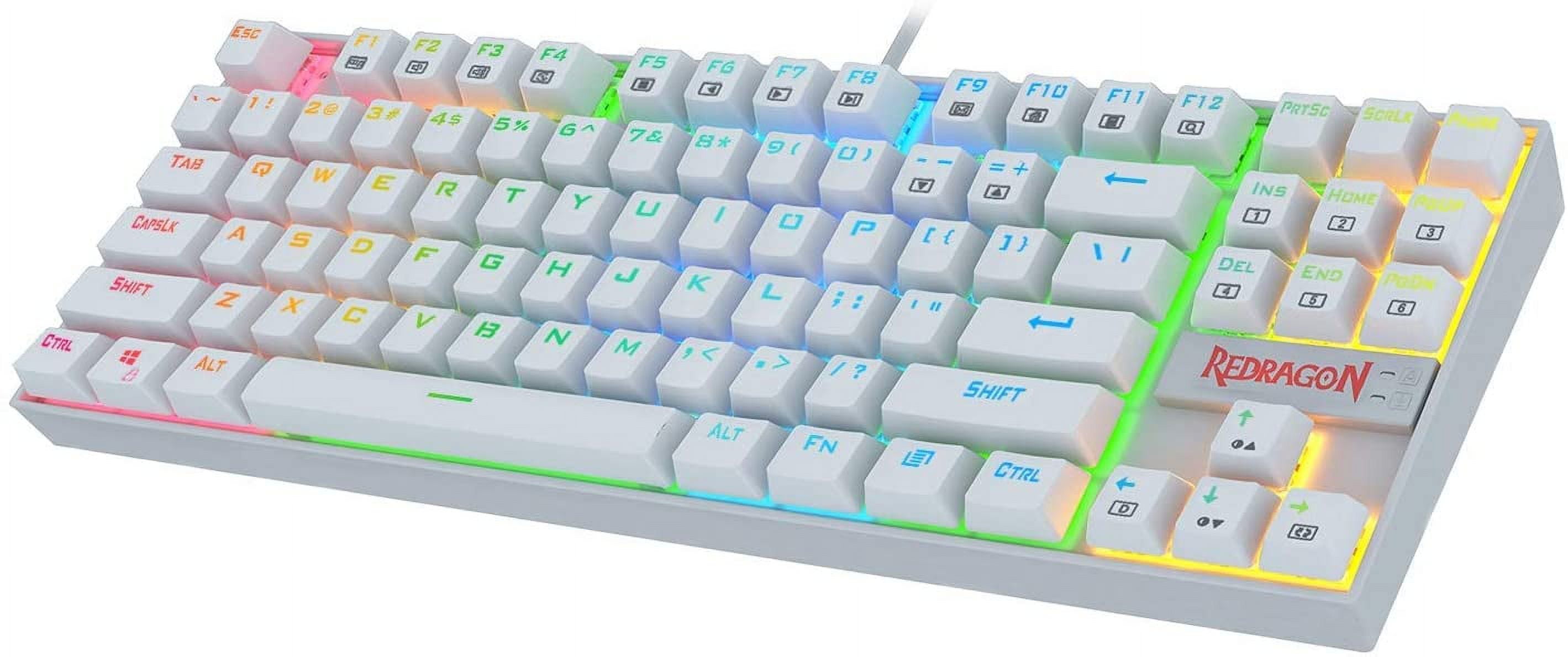 Gisneze K552 RGB backlit Compact USB Gaming Keyboard, White - Walmart.com
