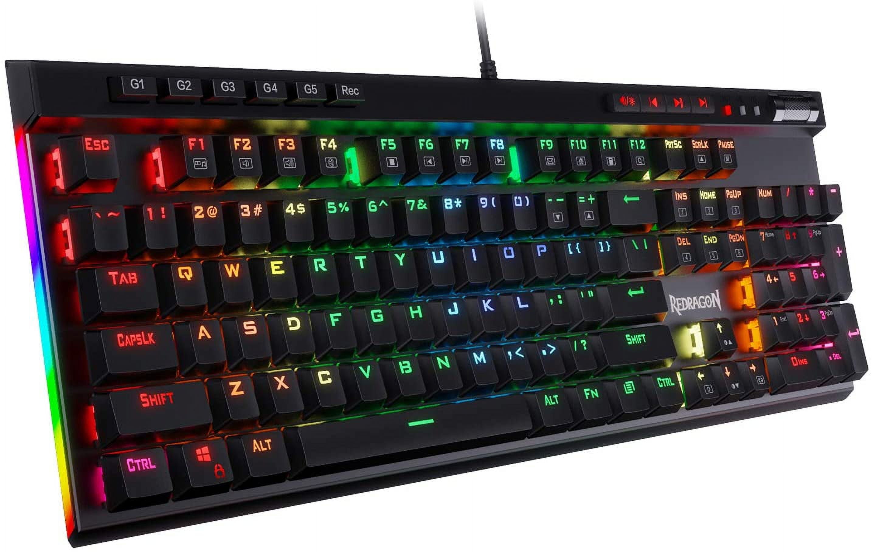 K580 VATA RGB LED Backlit Mechanical Gaming Keyboard with Macro Keys ...