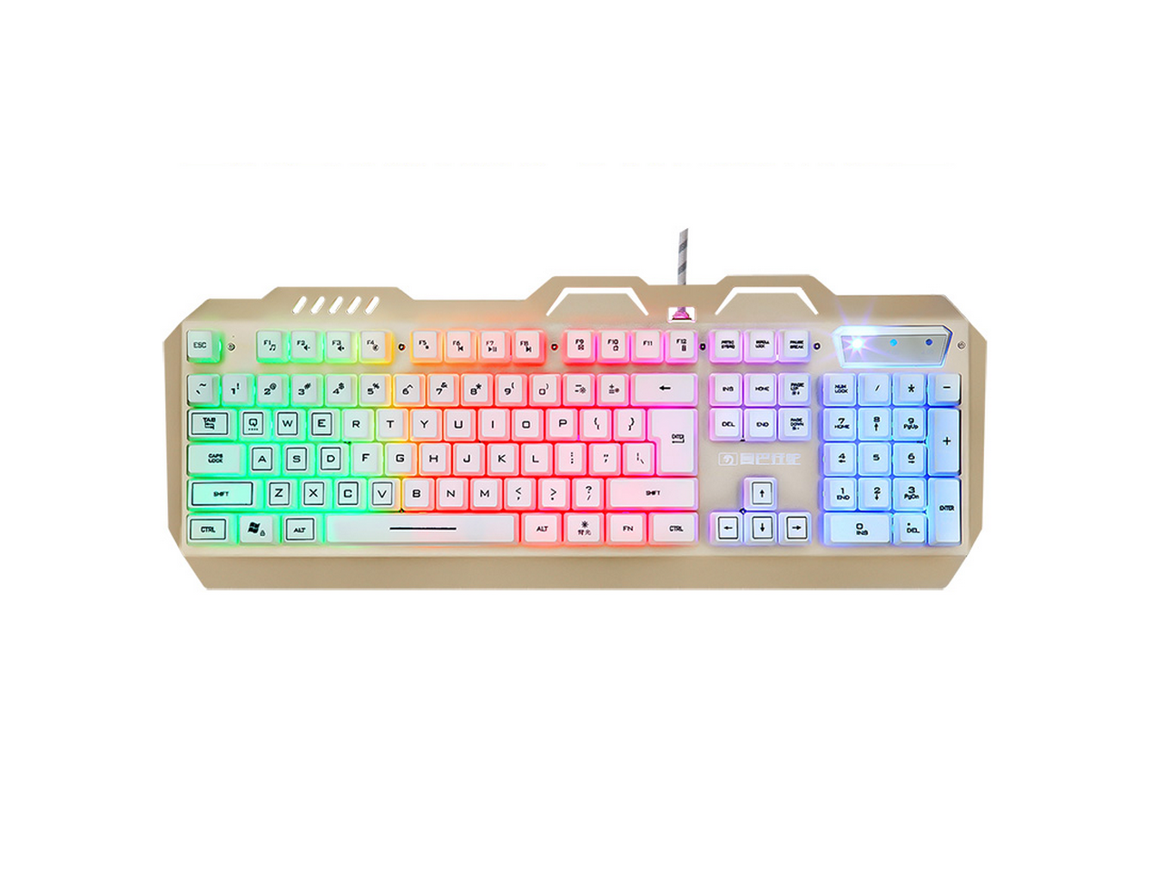 K610 Luminous Rainbow Multi Colour Backlit Gaming Keyboard Of Metal ...