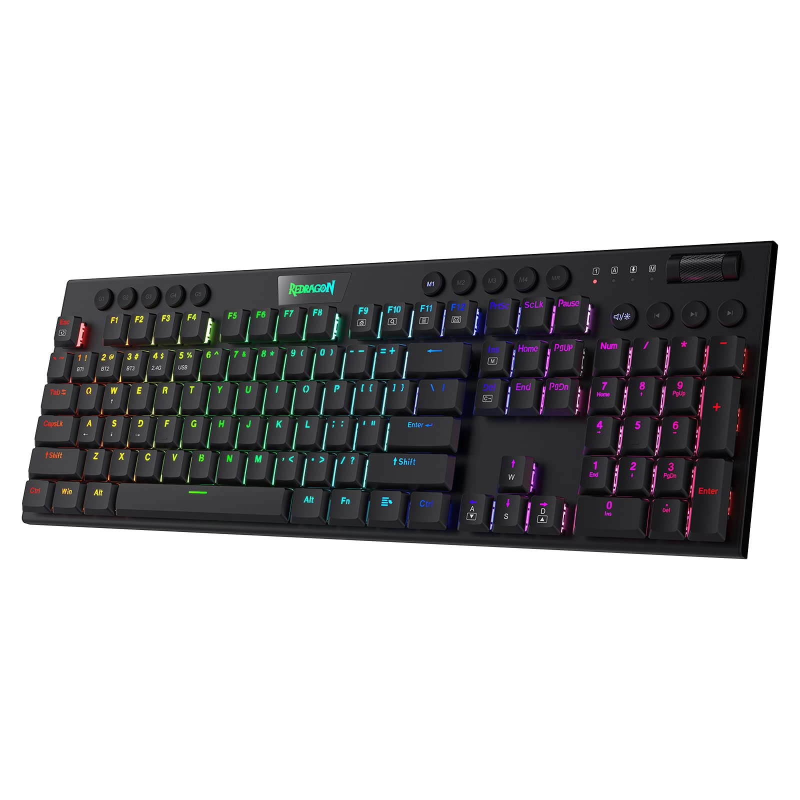 K618 Horus Wireless RGB Mechanical Keyboard, Bluetooth/2.4Ghz/Wired Tri ...