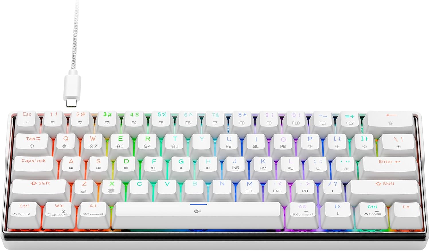 K61SE Gaming Mechanical Keyboard, 60 Percent Wired Backlit N-Key ...
