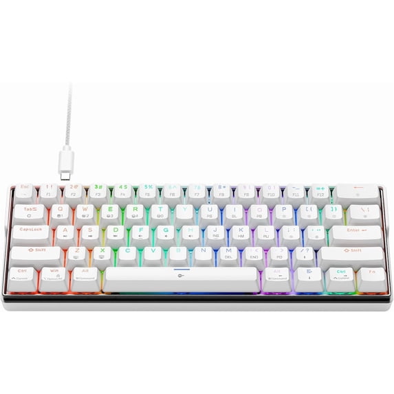 K61SE Gaming Mechanical Keyboard, 60 Percent Wired RGB Backlit N-Key ...