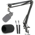 K669 Microphone Boom Arm Mic Stand, Windscreen and Cable Sleeve ...