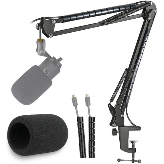 K669 Microphone Boom Arm Mic Stand, Windscreen and Cable Sleeve ...