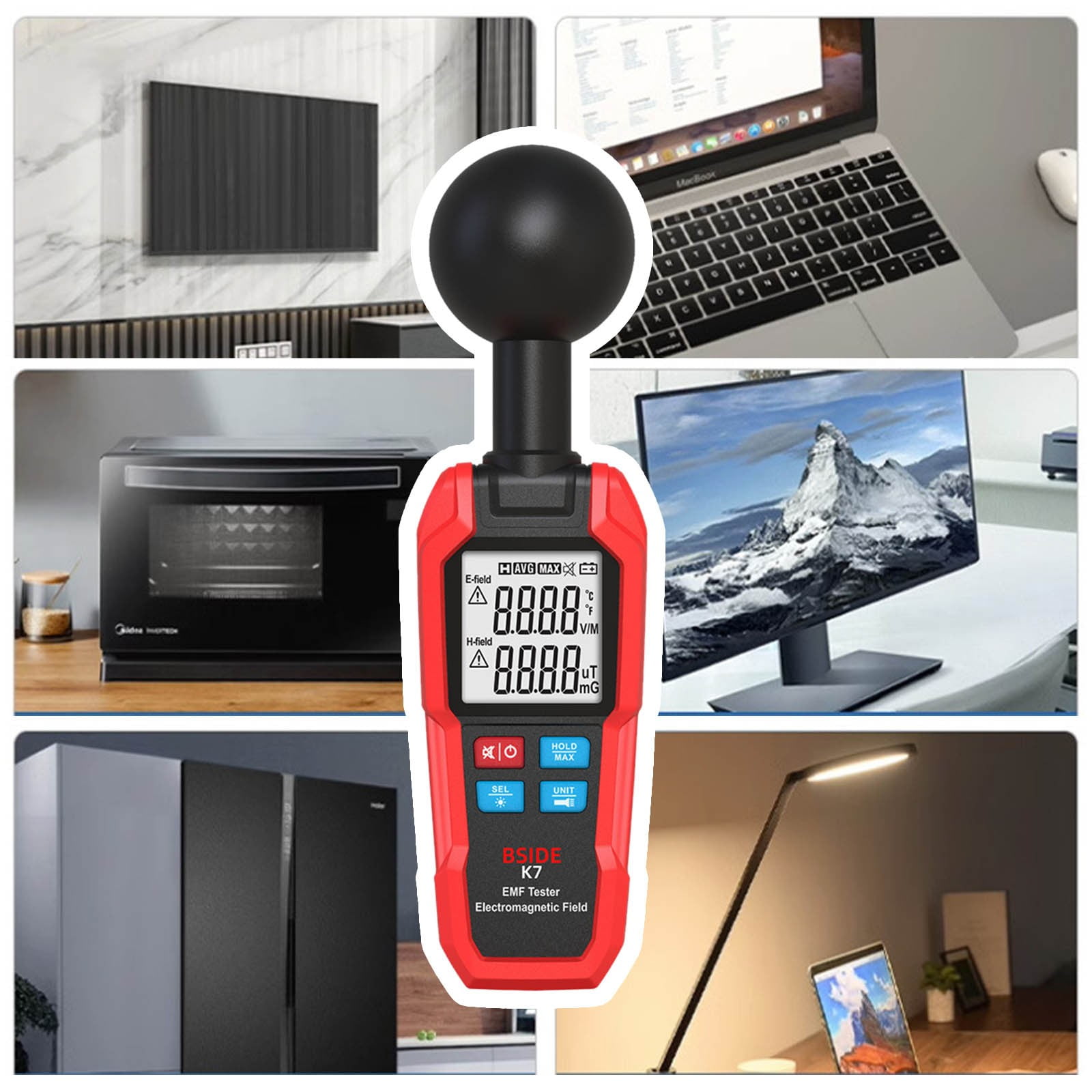 K7 Electromagnetic Radiation Tester Digital Display Electromagnetic ...