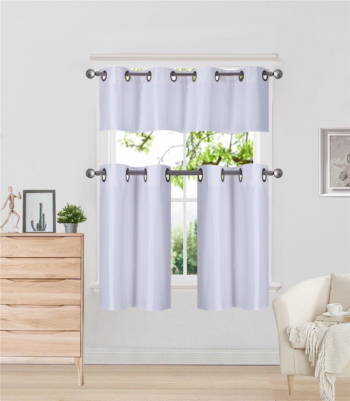 K7 Solid Kitchen Window Treatment Blackout Curtains, 28” x 24” (2 ...