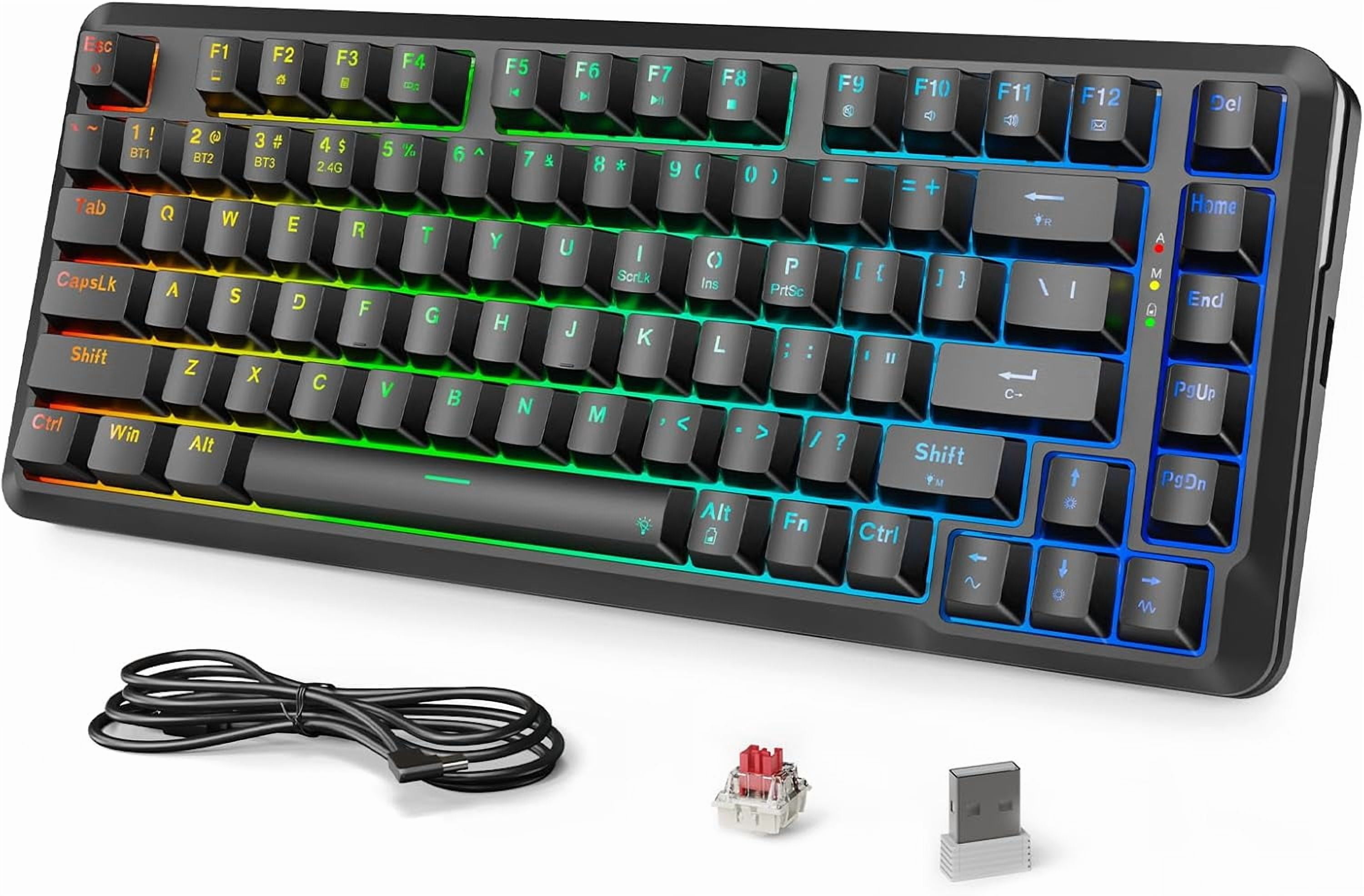 K713 Mechanical Keyboard, Gasket Mounted Gaming Keyboard, 3-Mode (2.4G ...