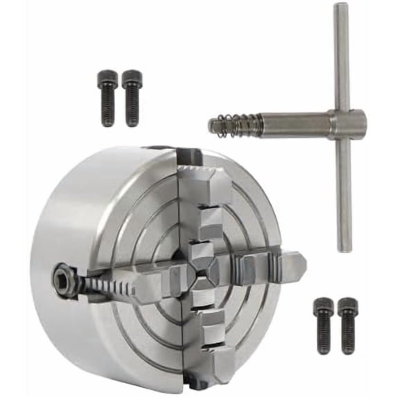 K72-125 Lathe Chuck 5 Inch 4-Jaw Lathe Chuck Independent Reversible Jaw ...