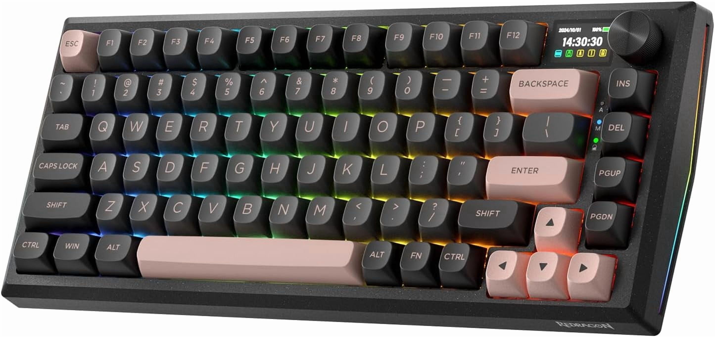 K720 CNC Gasket Gaming Keyboard w/Hype Screen & Knob, 81 Mechanical ...