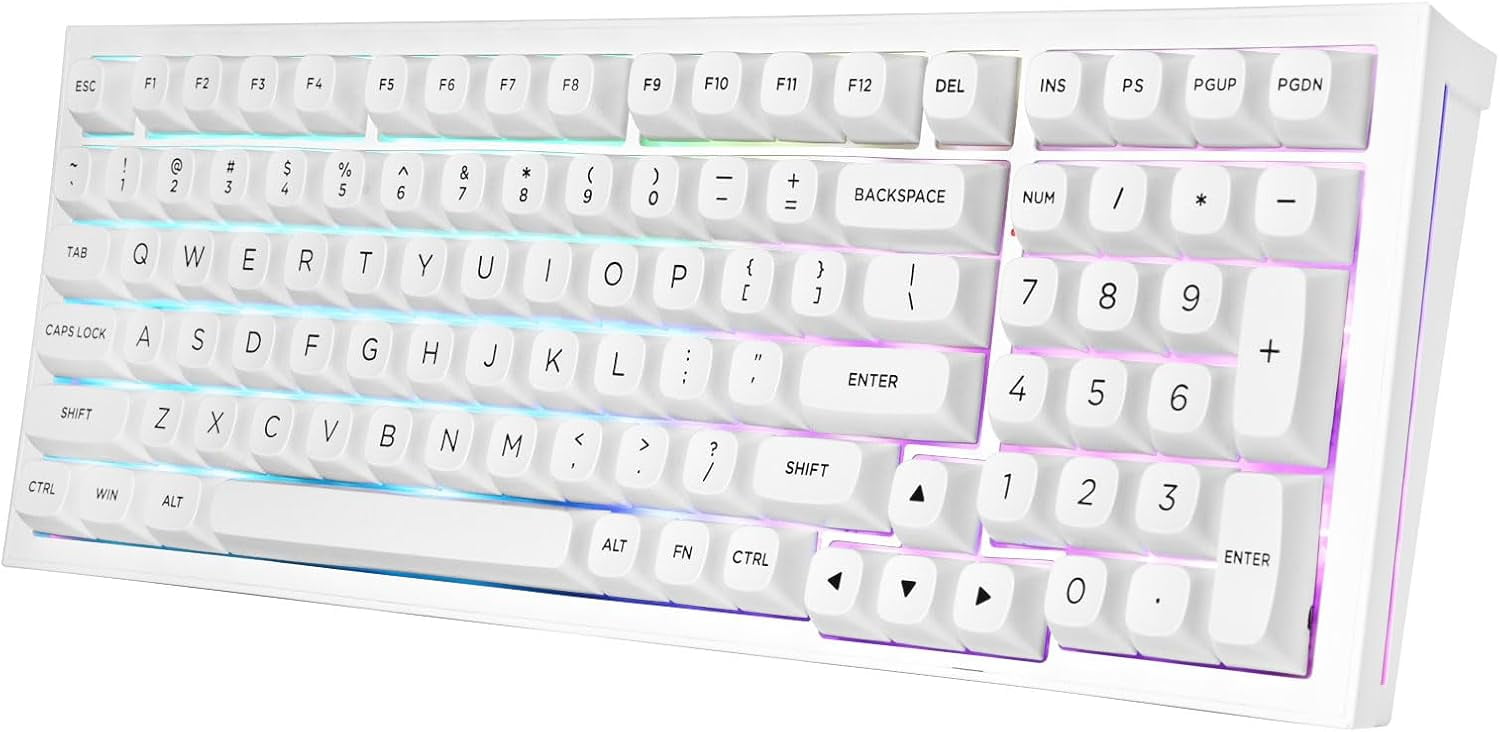 K723 Wireless Mechanical Gaming Keyboard Creamy, Bluetooth/2.4G/USB-C ...