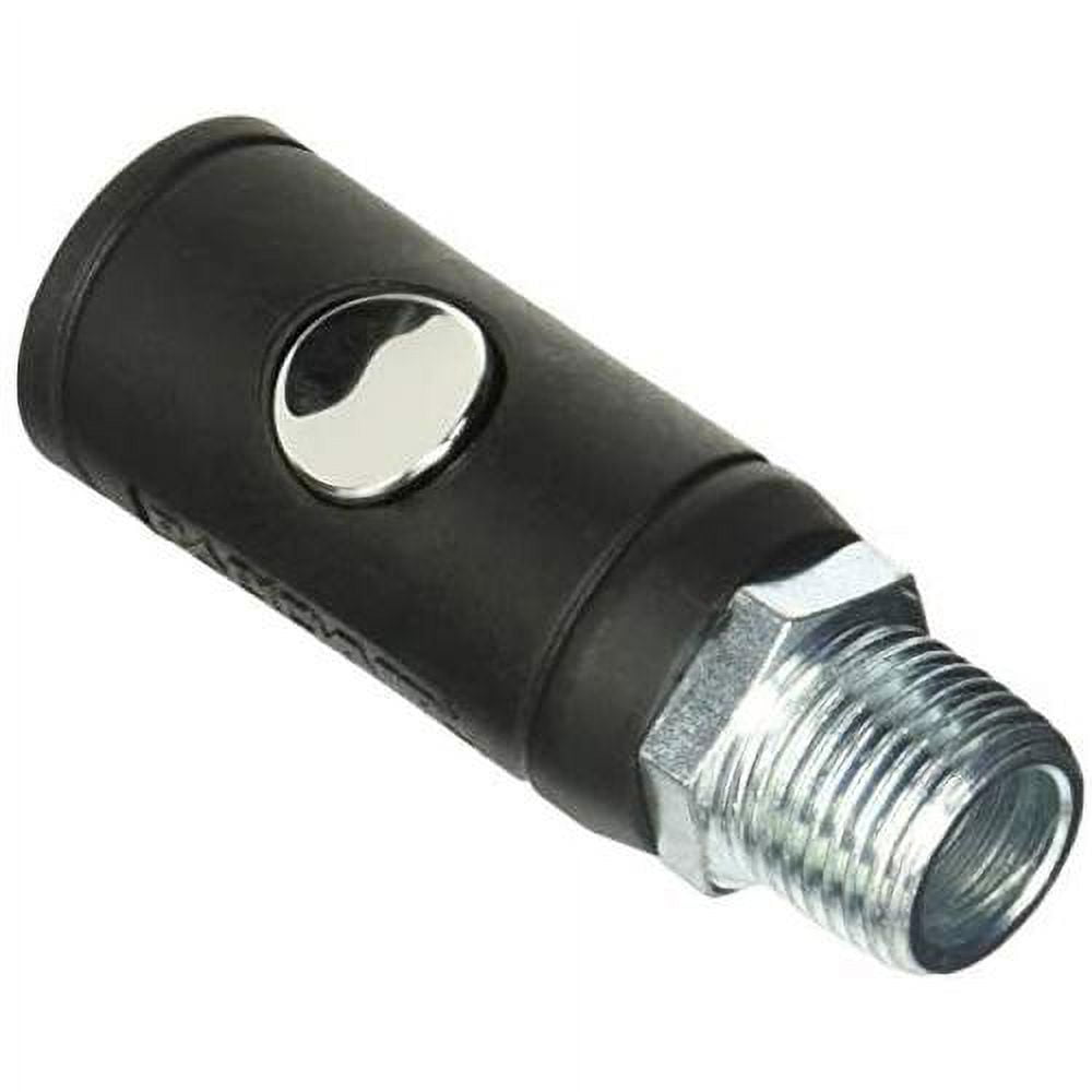 K7241 Push Button Safety Air Quick Coupler, 1/2 Male NPT, Black ...