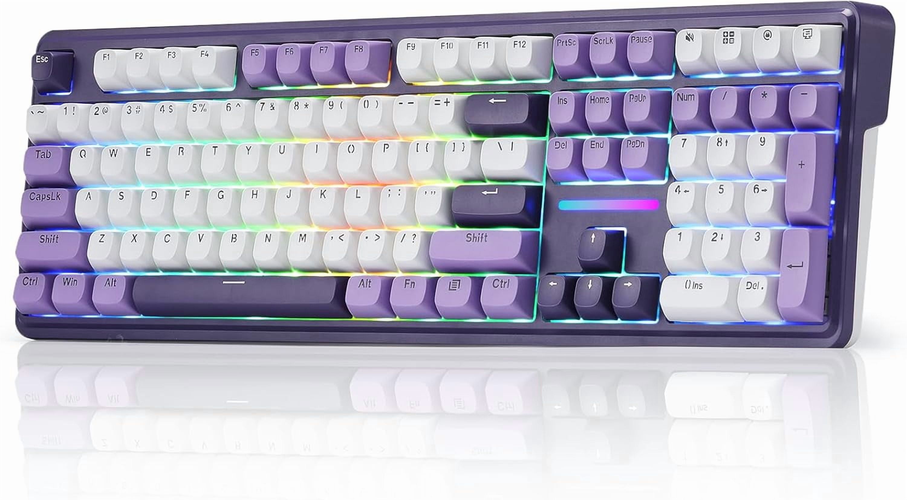 K745 Gasket Gaming Keyboard, 108 Mechanical Keyboard w/Extra 4 Hotkeys ...