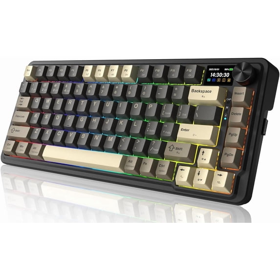 K751 75% Mechanical Gaming Keyboard for PC/, 5.0/2.4GHz/ C Wired Creamy ...