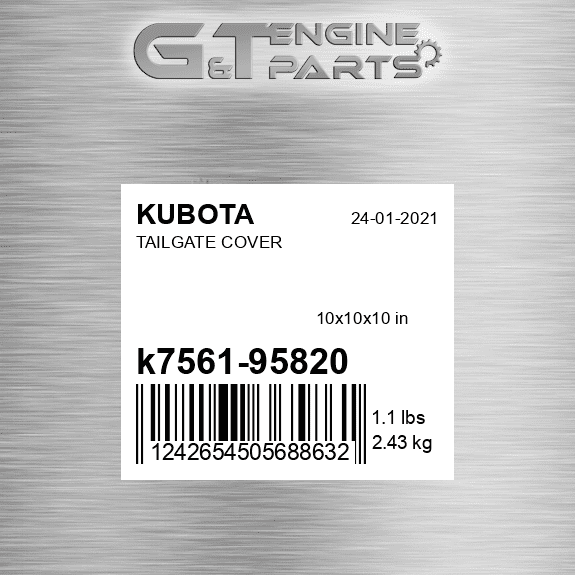 K7561-95820 TAILGATE COVER fits KUBOTA (New OEM) - Walmart.com
