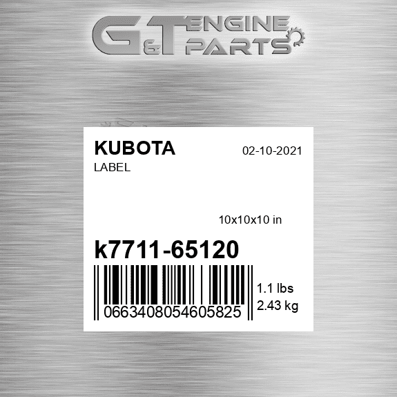 K7711-65120 LABEL fits KUBOTA (New OEM) - Walmart.com