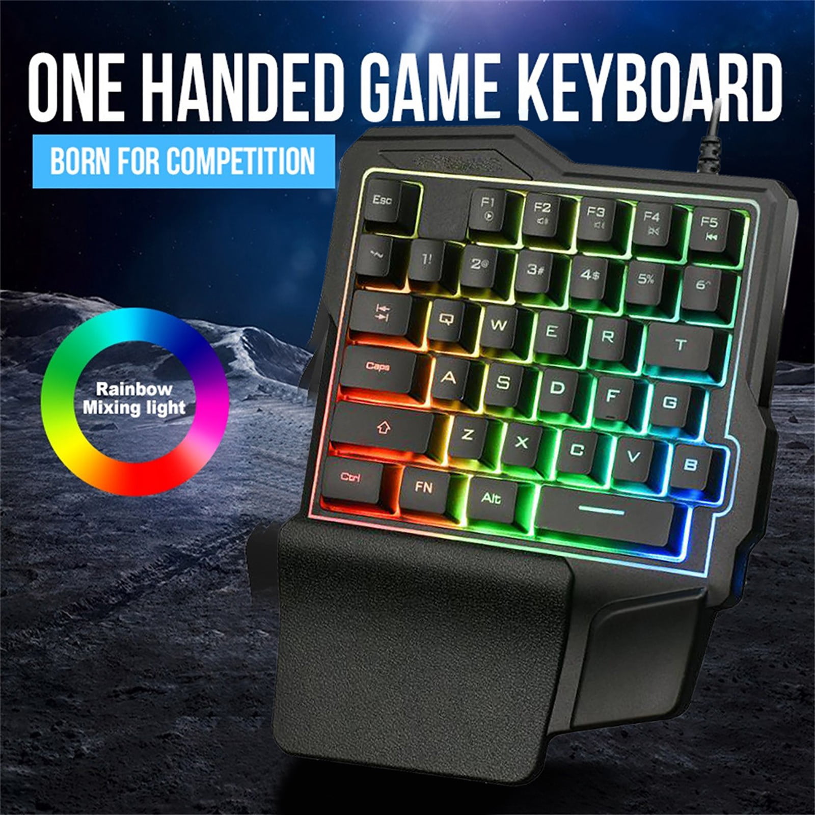 K7left hand wired 35 keys keyboard backlit game keyboard USB connection ...
