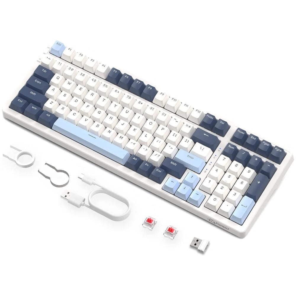 K8 Wireless Mechancial Gaming Keyboard Hot-Swappable with Rainbow Backlit Gasket NKRO Bluetooth5 ...