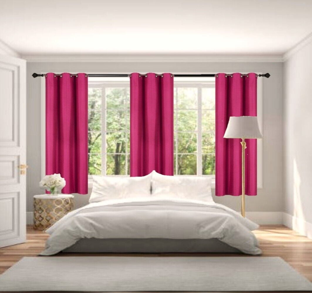 K86 Linen Blackout Grommet Top, 1 Panel Hot Pink Color Window Treatment ...