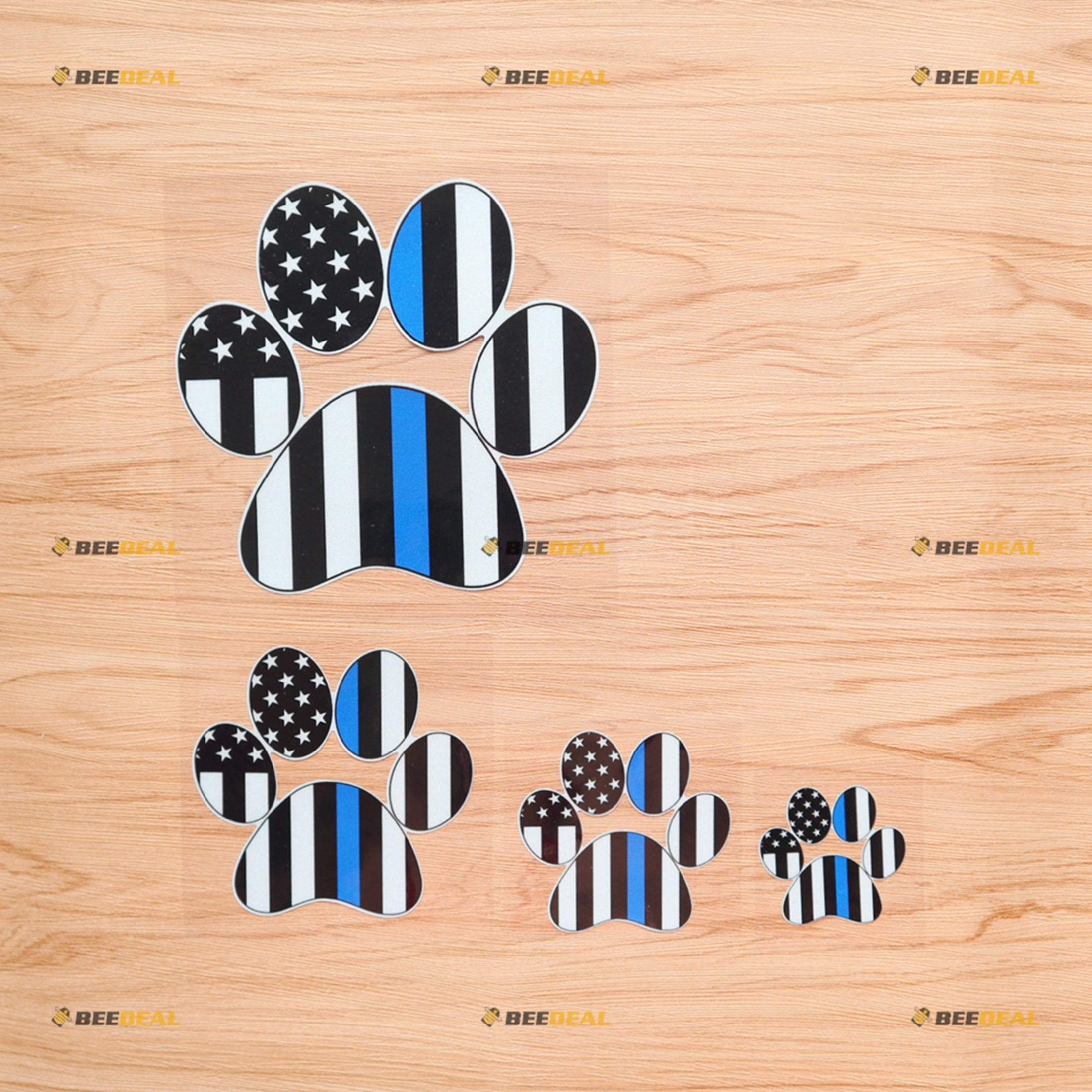K9 Dog Paw Print American Thin Blue Line Flag Police Vertical Sticker ...