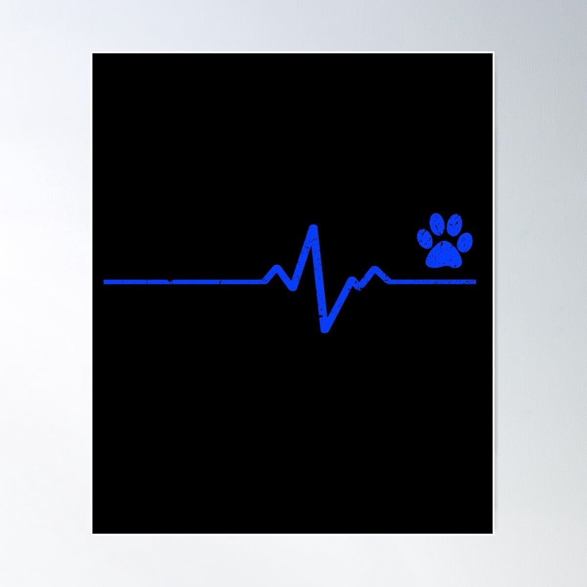 K9 Heartbeat Pulse Thin Blue Line Poster, 12x18 UNFRAMED - Walmart.com