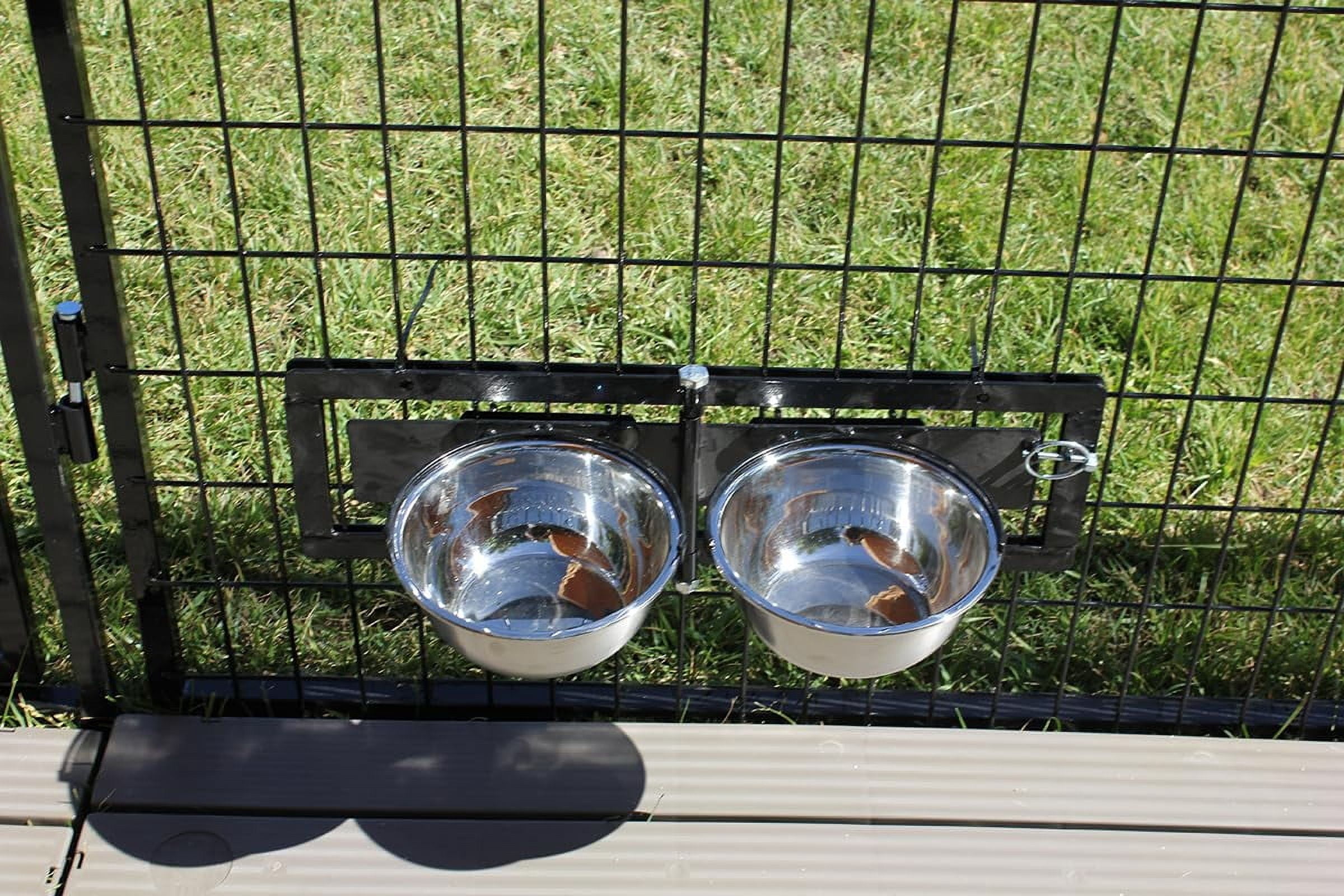 K9 Kennel, Dog Kennel-Run Swivel Bowl System, 64 Ounce Steel Bowls ...