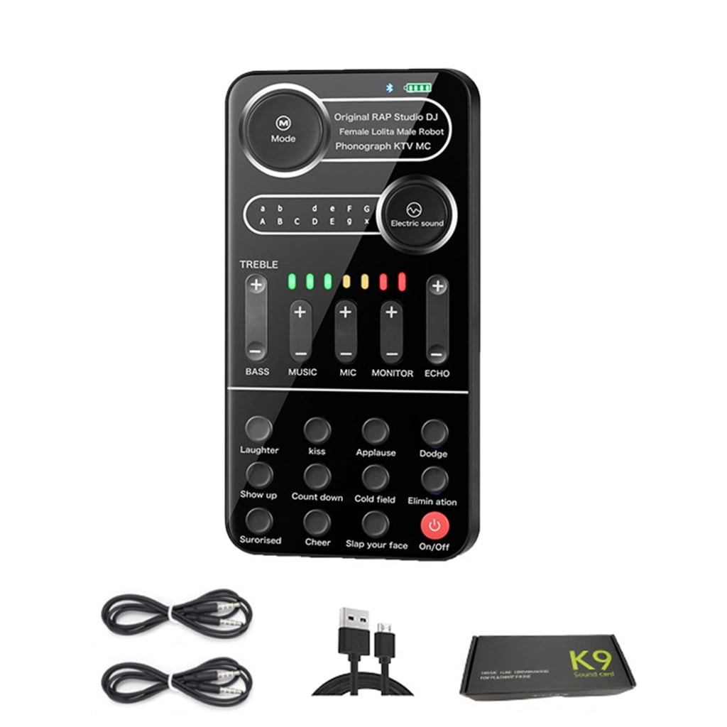 K9 Live Sound Card External USB Headset Microphone Live Broadcast Sound ...