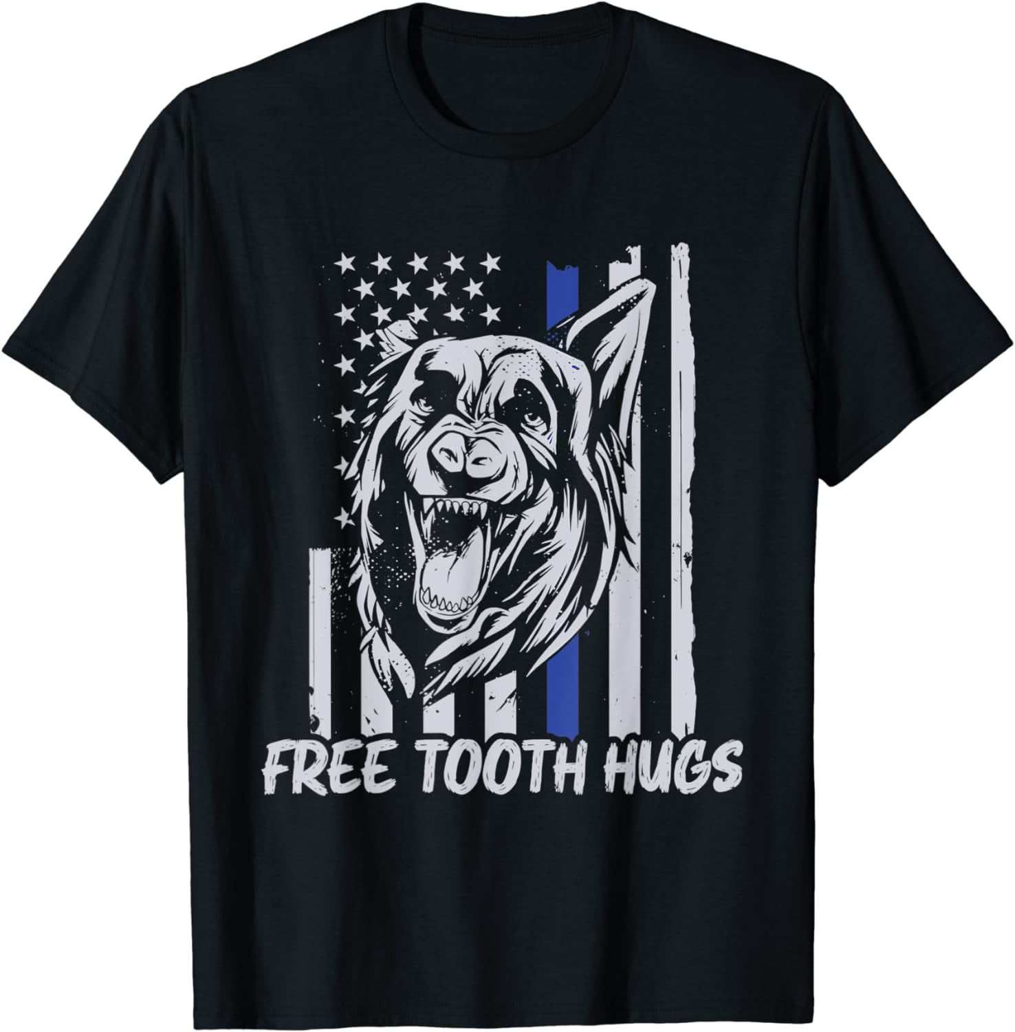 K9 Police Officer Funny K9 Police Dog Free Tooth Hugs T-Shirt - Walmart.com