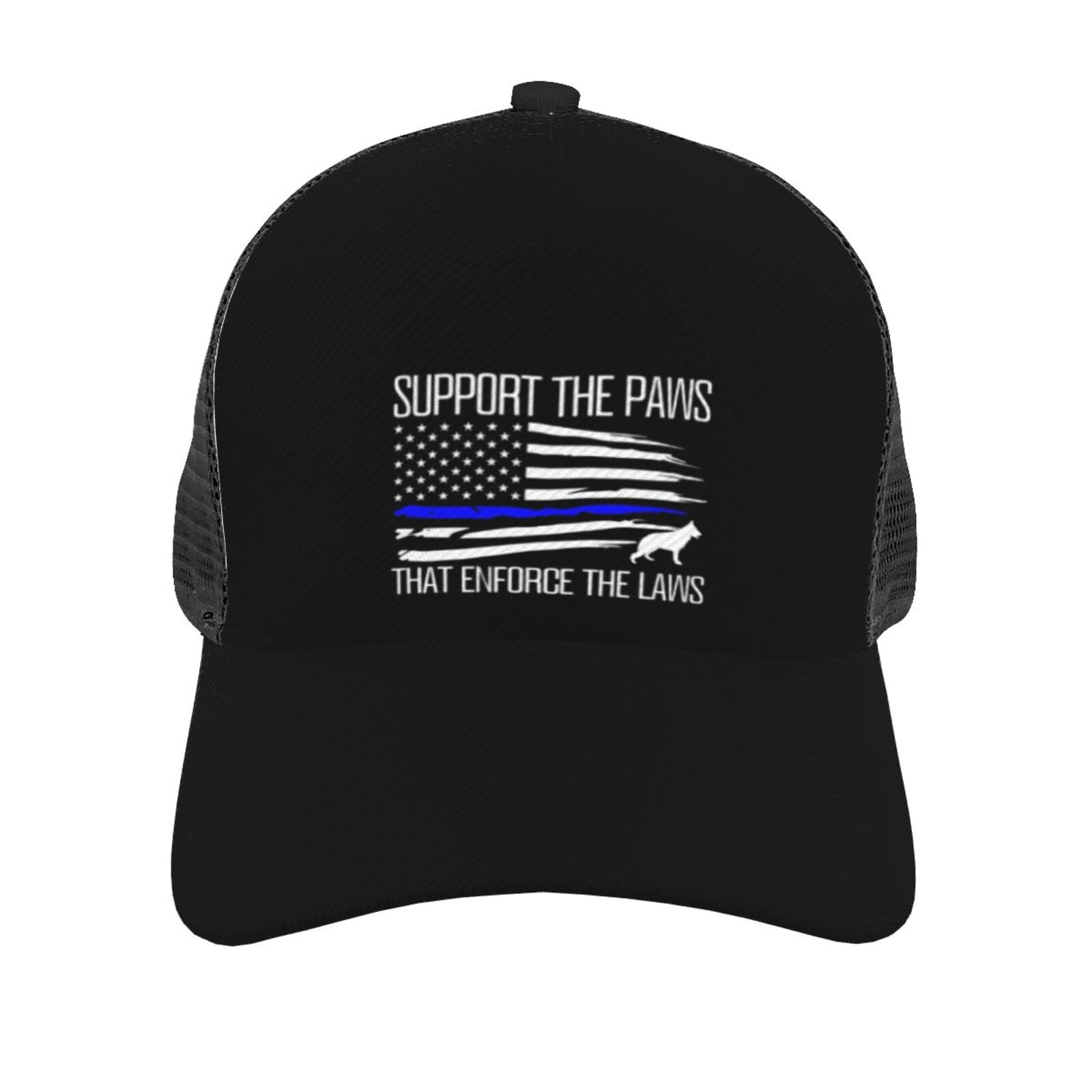 K9 Unit Police Dog - Thin Blue Line Curved Brim Mesh Baseball Cap ...
