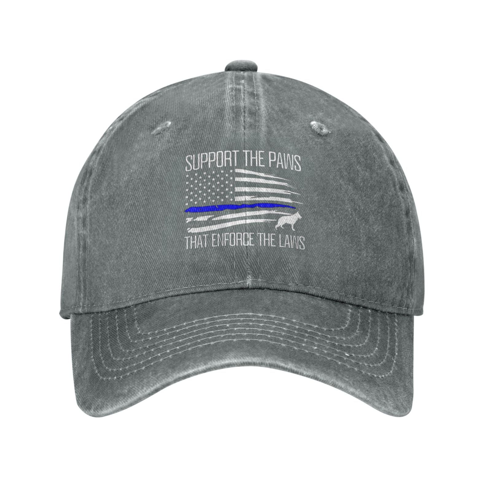 K9 Unit Police Dog - Thin Blue Line Hat Adult Adjustable Classic Washed ...