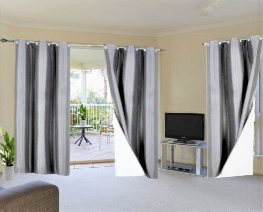 K92 Drapes for Living Room 1 Panel Silver Blackout Thick Large Window ...